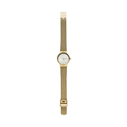 Skagen Women's Freja Quartz Watch with Stainless Steel Mesh Strap, Gold, 12 (Model: SKW2717)