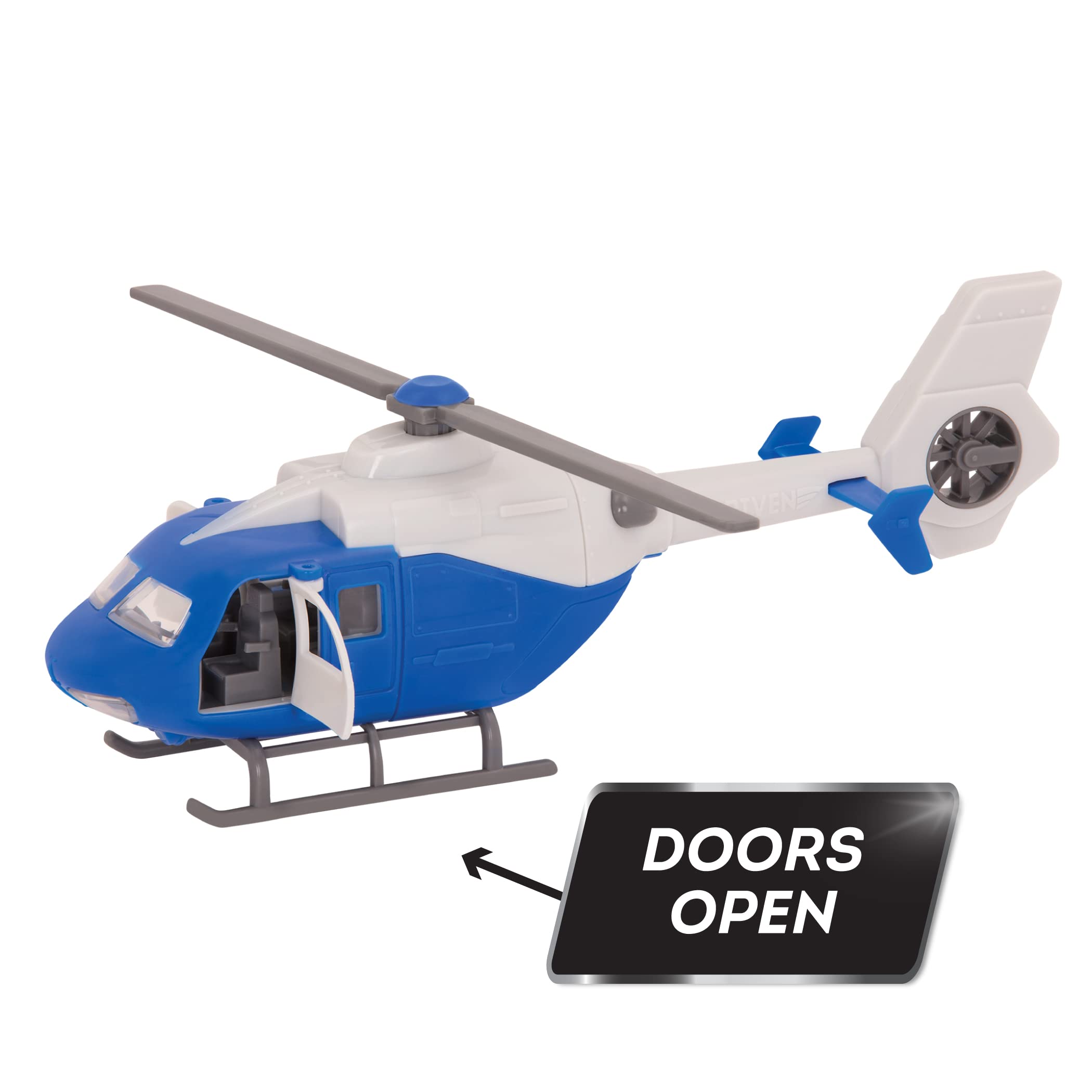 Driven by Battat β Micro 1/124 Scale β Helicopter Toy with Lights and Sound β Open-able Doors β Rescue Helicopter for Kids Age 3+
