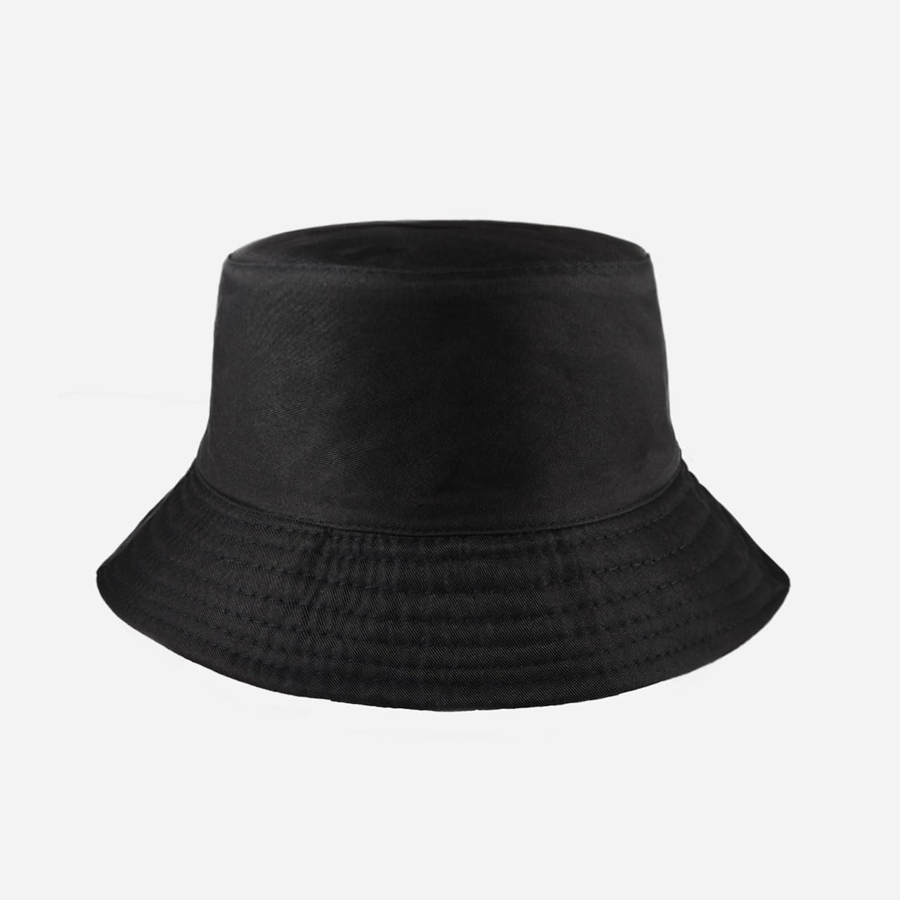 JAZTAKU Black PU Leather Bucket Hat Unisex Fisherman Cap Rain Hat Bonnie Hats Pu Camping Caps
