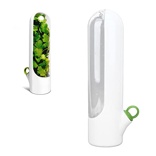 plplaaobo Herb Keeper, Freshest Herb Savor Fridge Organizer, Herb Storage Cilantro Containers for Refrigerator, Savor Keeps Greens Preserver for Cilantro, Parsley, Basil, Chives, Mint for 2-3 Weeks
