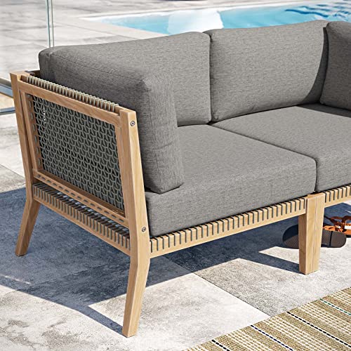 Modway Clearwater Love Seats, Loveseat, Gray Graphite