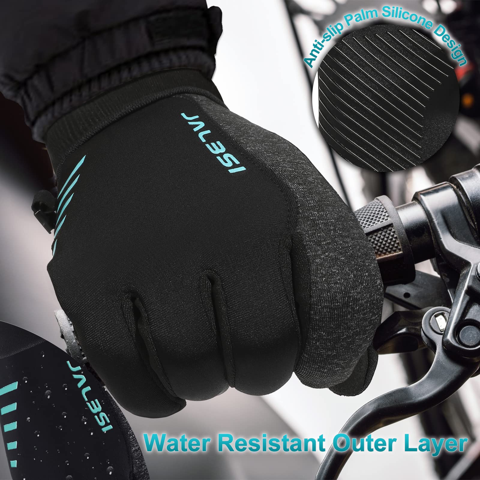 JALBSI Winter Gloves Men Women With Thermal Wool Fleece Lined for Cold Weather Touchscreen Fingers Insulated Warm Windproof