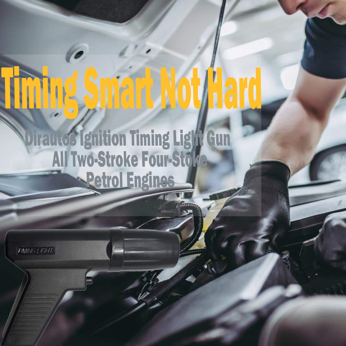 Engine Timing Light with Spark Plug Tester,Inductive Timing Light Gun Timing Light Ignition Testers Engine Ignition Coil Tester for Car Motor Motorbike Vehicle Motorcycle Marine Lawnmower