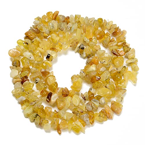 PLTbeads 5-8mm Natural Yellow Opal Gemstone Chips Beads Healing Crystals Waist Bracelets Necklace Kit Irregular Stone DIY Crafts Design Jewelry Making