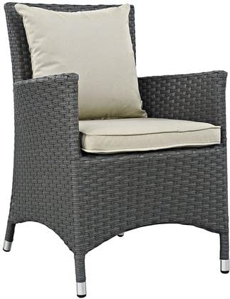 Modway EEI-1924-CHC Sojourn Dining Outdoor Patio Sunbrella Armchair Chocolate