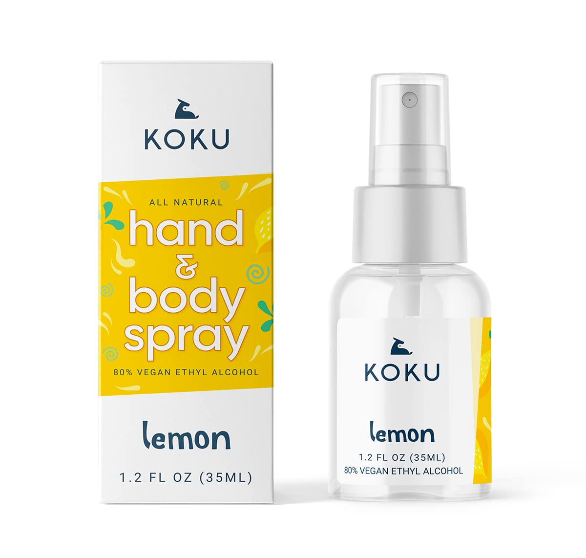 KOKU Citrus Hand & Body Spray Set of 3 Scents | Lemon-Lime-Mandarin Orange | 3 x 3 fl oz