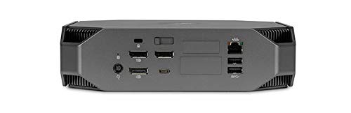 HP Z2 Mini G4 Workstation Bundle with Intel Xeon E-2144G, 16GB DDR4, 256GB NVMe SSD, 2 x HP Z27n Monitors, Quadro P600 Graphics, Wireless Keyboard and Gel Pad, Windows 10 Pro