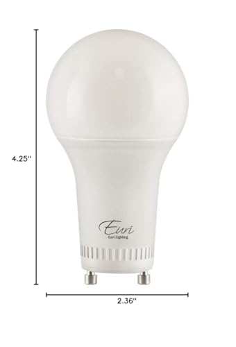 Euri Lighting EA19-14W1150eGV, LED Multi-Volt 120-277V A19, 14W (100W Equivalent), 5000K (Cool White) GU24 Base, Damp Rated, UL & Energy Star, 3YR 15K HR Warranty