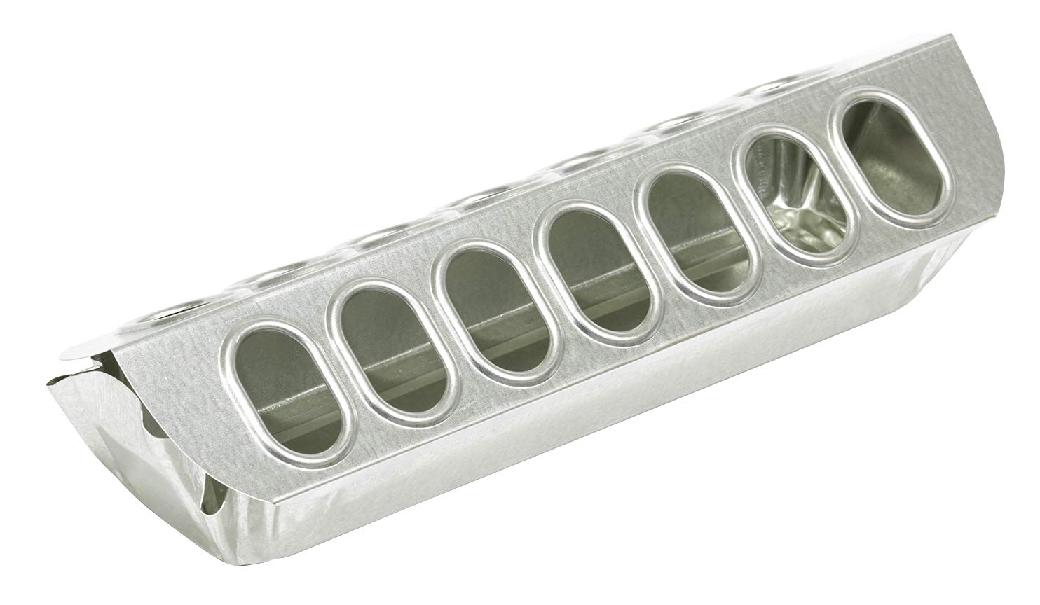 Little Giant® Slide-Top Poultry Ground Feeders | Galvanized Feeding Trough Tray | Durable and Lightweight Chicken Feeder | Made in USA | 12 Inches