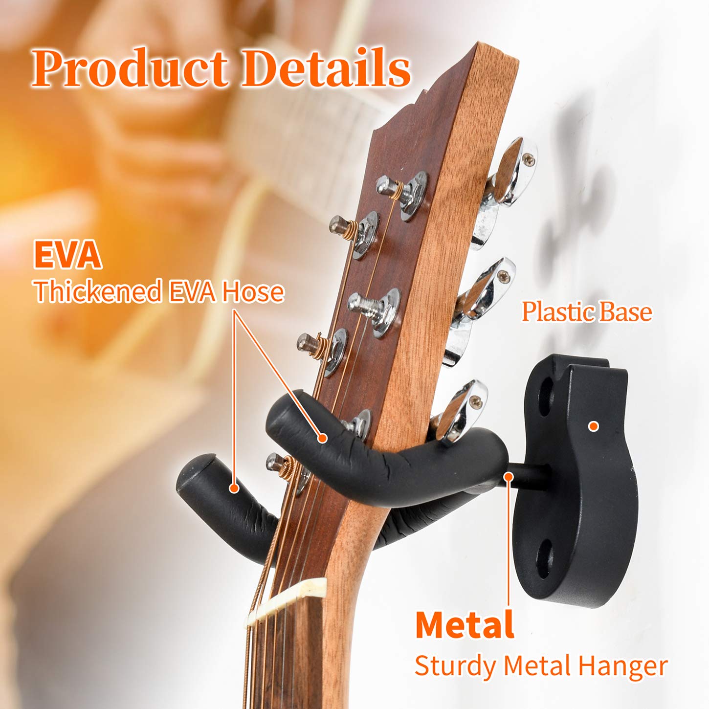 Guitar Wall Hangers,Guitar Hanger Wall Mount,Guitar Hooks for Wall