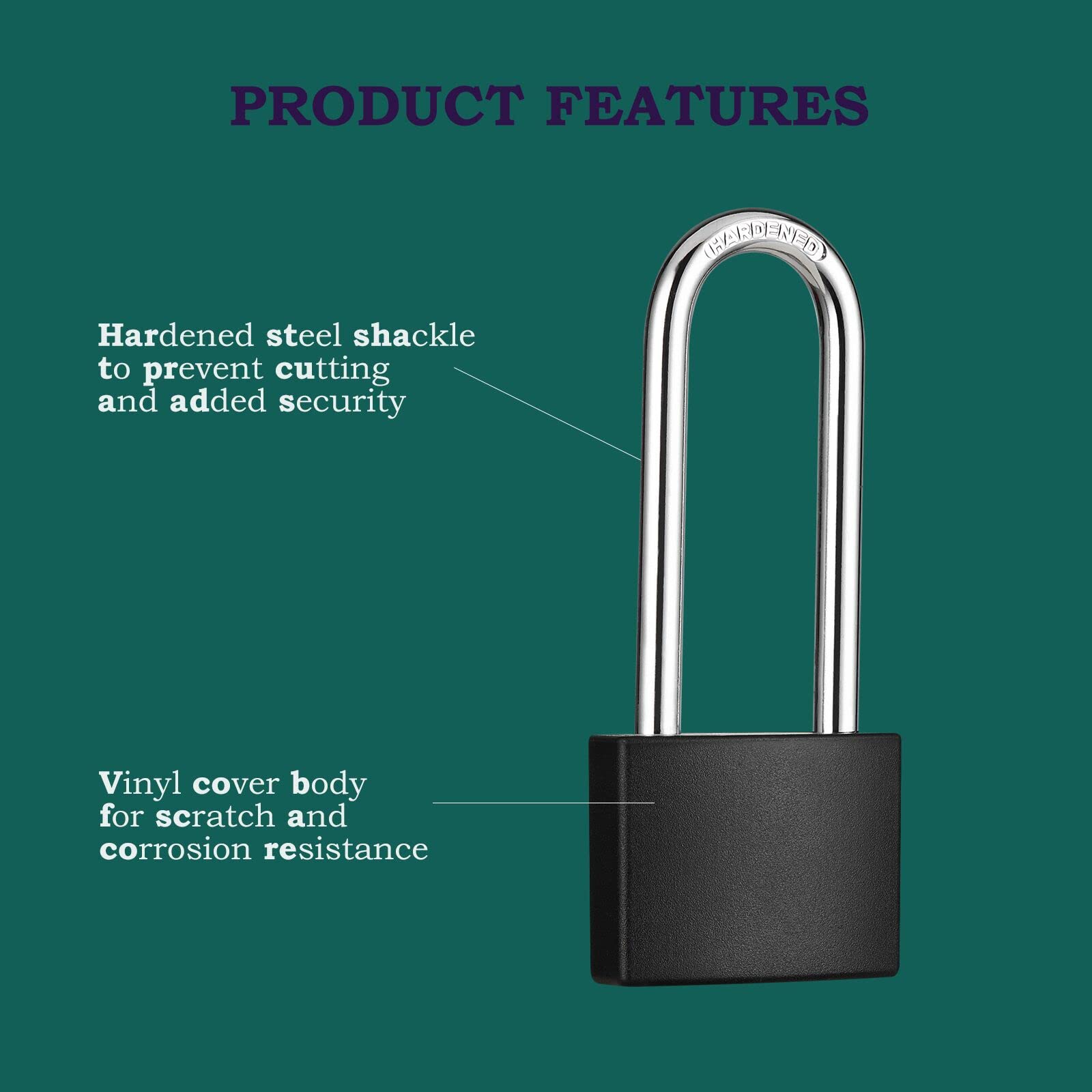 Guliffen Aluminum Padlock with Key, 2-1/2 Inch Long Shackle Pad Lock with 2 Keys, Lock and Key for Outdoor Fence, Sheds, Storage Unit, Gate, Toolbox,Trailer,Garages,2 Pack