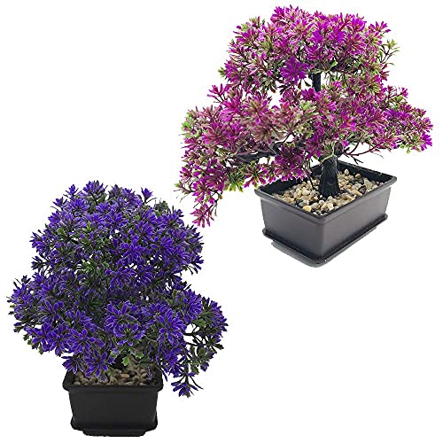 Fycooler Artificial Bonsai Tree-Fake Plant in Pot Artificial Plants,Faux Bonsai Japanese Pine Bonsai Artificial Plants for Home Decor Indoor,Office/Windowsill/Yard,Desktop Display, Zen Garden Décor