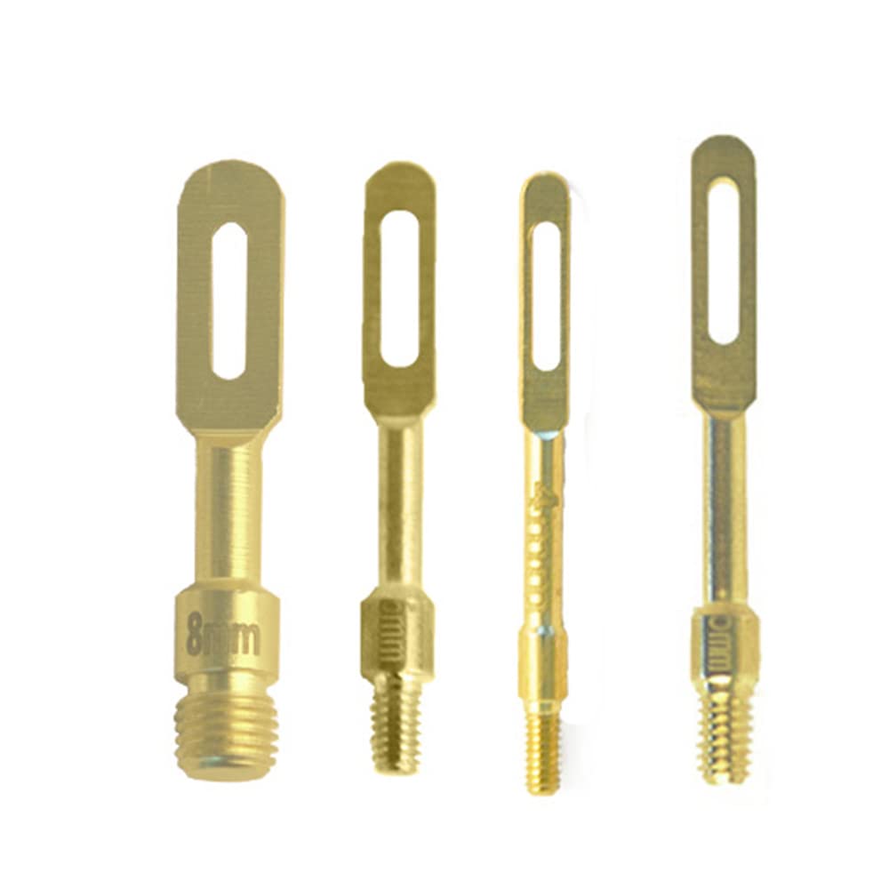 Gun Cleaning Slotted tip/Patch Holder for Patches Brass 6-PC Pack with 2 Brass Fitting adapters