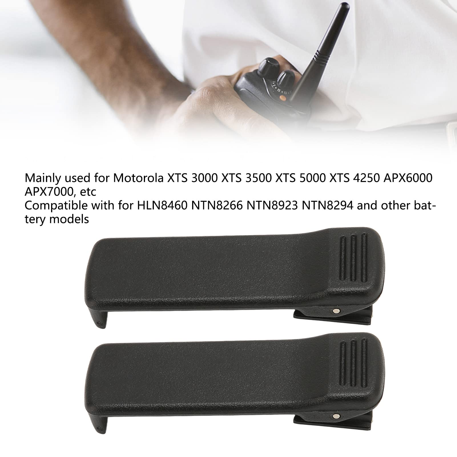 KUIDAMOS Radio Belt Clip, 2pcs Walkie Talkie Belt Clip Plastic for XTS 3000 for APX6000 for XTS 4250