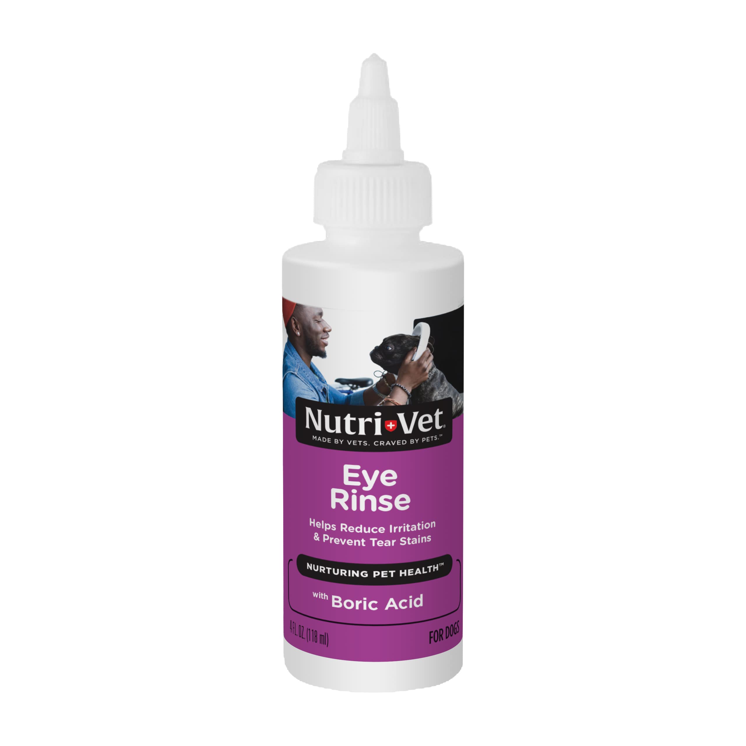 Pet Naturals 120M CFUs Probiotics for Dogs, 60 Chews & Nutri-Vet Eye Rinse for Dogs, 4 oz - Digestive & Eye Health
