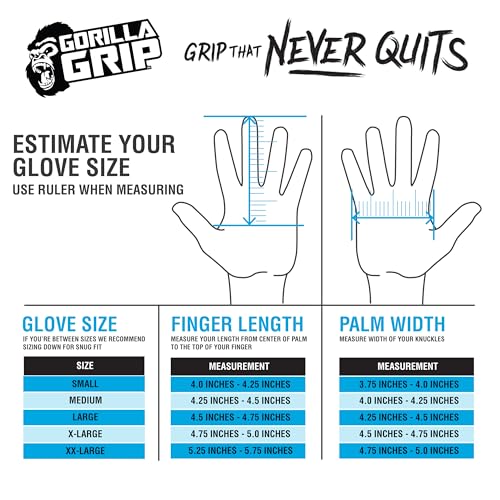 Gorilla Grip Gloves, Max Grip, All Purpose Work Gloves, Slip Resistant, Nylon Shell, X-Large, 15 Pairs
