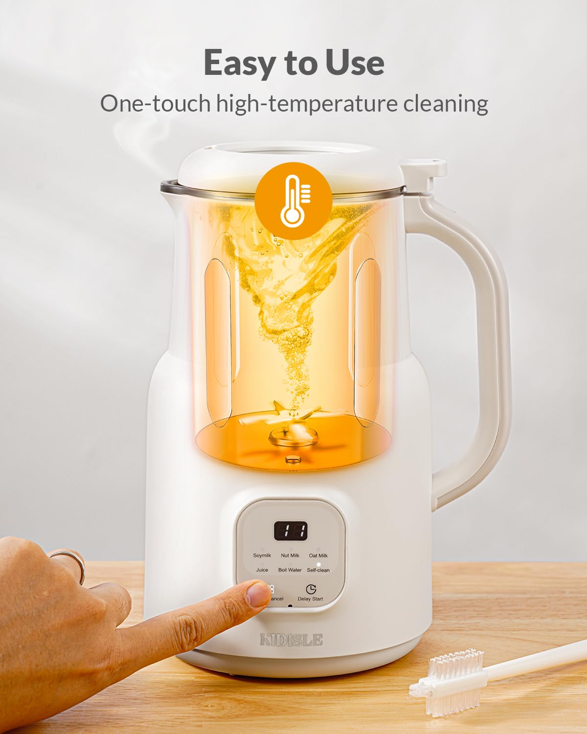 KIDISLE Automatic Nut Milk Maker, 20oz Homemade Almond, Oat, Coconut, Soy, Plant Based Milks and Non-Dairy Beverages with Delay Start/Keep Warm/Self-Cleaning/Boil Water, White