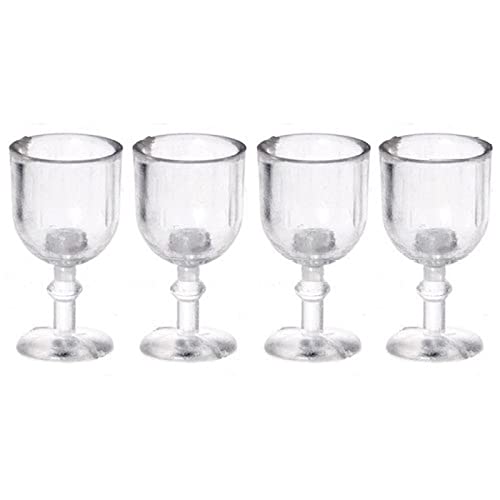 Farrow Industries Dollhouse Miniature Set of 4 Empty Clear Stemware