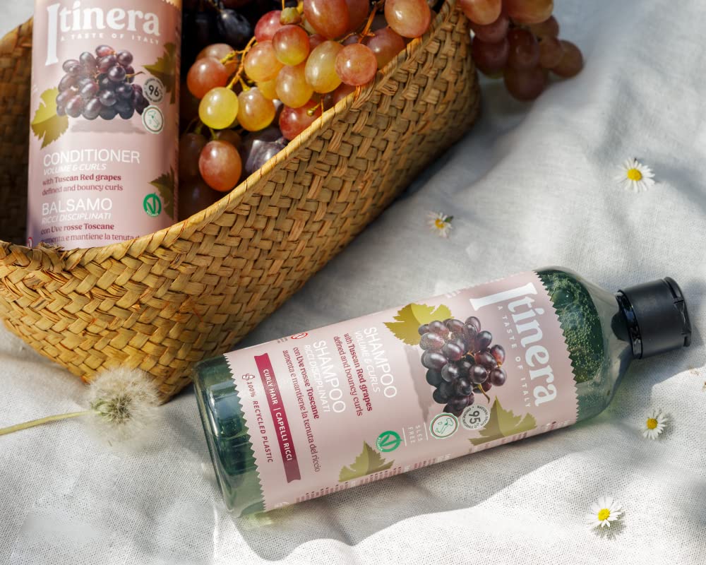 Itinera Tuscan Vineyards Gift Box with Volume & Curls Shampoo & Conditioner (2 x 12.51 fl oz) - For Curly Hair - Vegan Friendly - 95%+ Natural Origin Ingredients