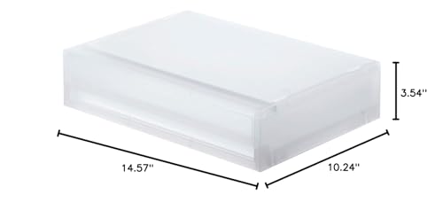 MUJI Polypropylene Drawer Storage Box, A4 Wide, 37cm Width x 26cm Depth x 9cm Height, White