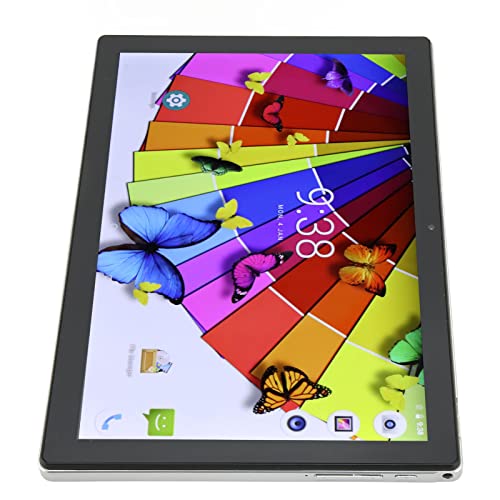 lonuo 10.1 Inch Tablet 8GB RAM 256GB ROM Silvery Type C Octa Core Gaming Tablet Rechargeable 100 to 240V for Office (US Plug)