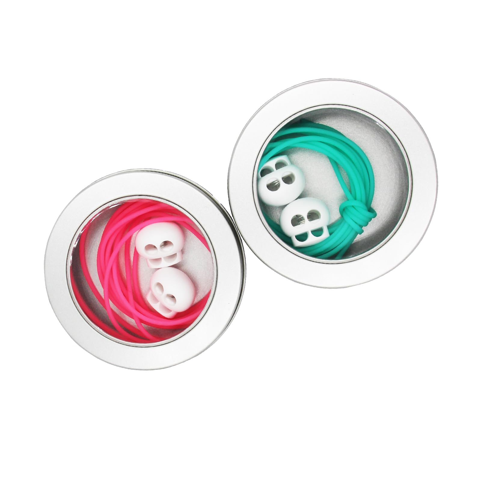 MeyaGo 2PCS Silicone Knitting Stitches Holder Barber Cord Stitch Markers Knit Stiches Keeper Silicone Knitting Cords with Knitting Needle Stoppers in a Storage Tin