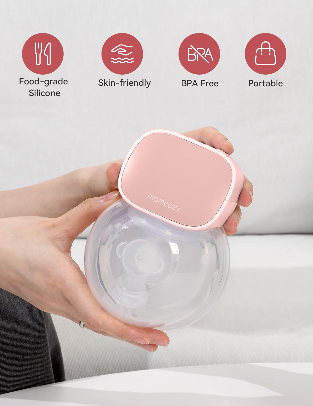 Momcozy Breast Pads Disposable for Breastfeeding & Double Wearable Breast Pump, Pink
