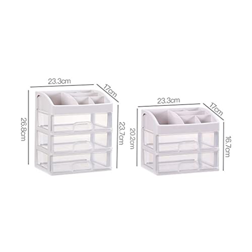 PDGJG Desktop Storage Box Cosmetics Multi-layer Drawer Type Household Dust-proof Storage Box Simple And Transparent Finishing Rack ( Color : D )