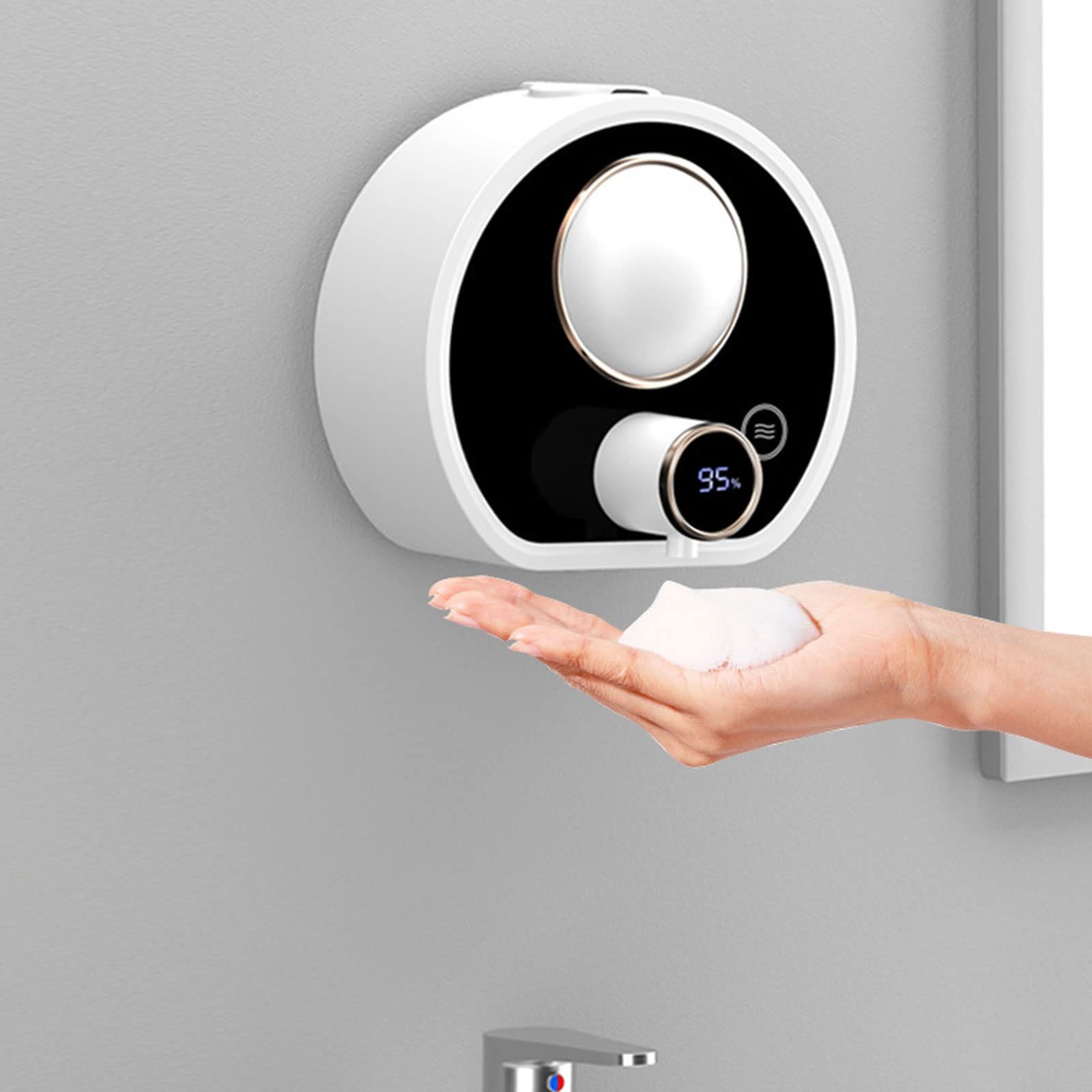 FEEGAR Automatic Soap Dispenser Wall Mounted Sensor Soap Dispenser Smart Foam Soap Dispenser with NightLight for Bathroom Hand Soap Dispenser