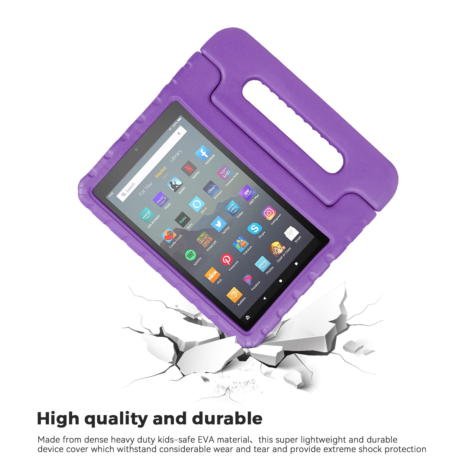 Kids Case for Fire 7 Tablet 9th 7th 5th Generations 2019/2017/2015 Release Kid-Proof & Shockproof Sturdy Foam Case Cover Lightweight Easy Carry