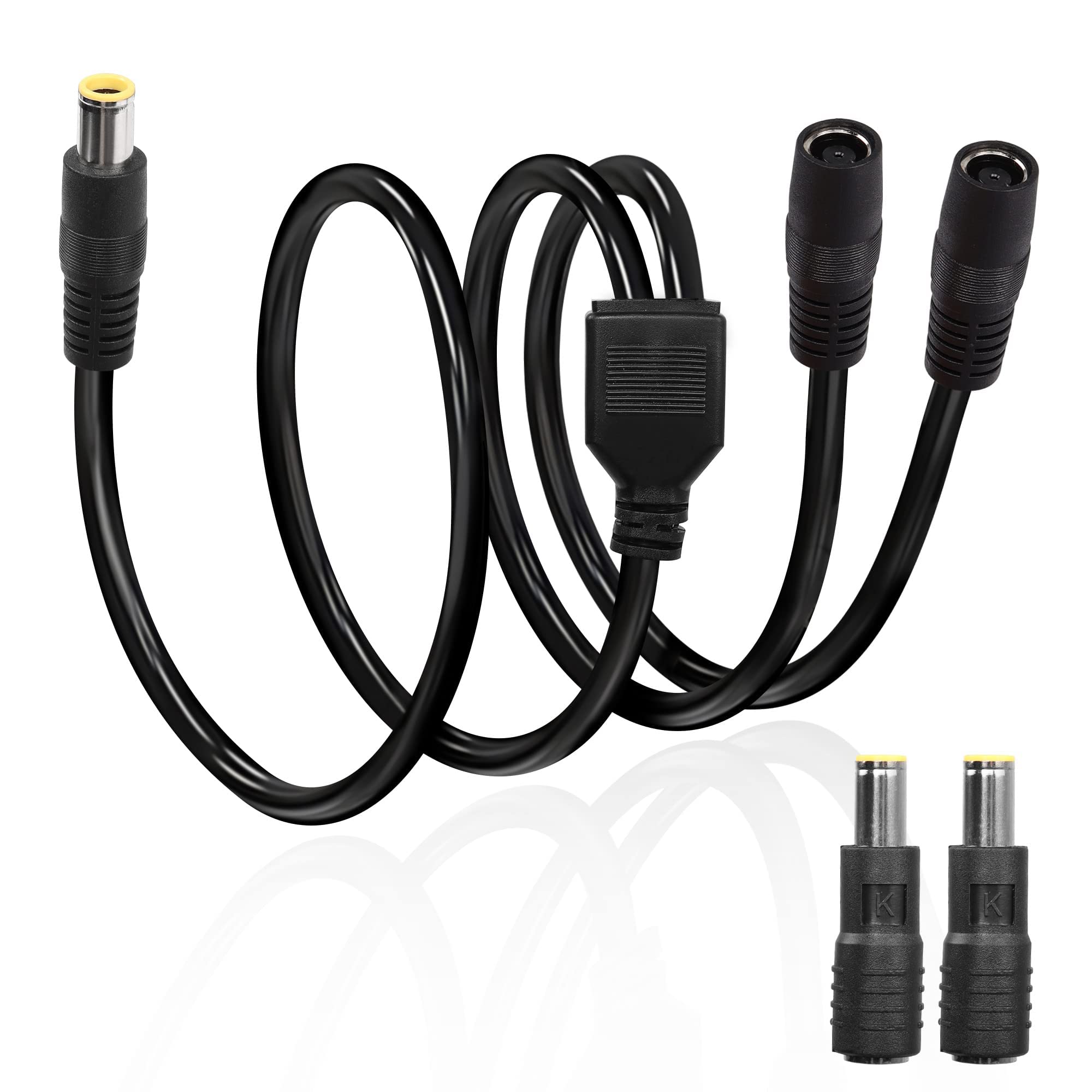 GELRHONR DC 8mm Y Splitter Solar Panel Cable, 14AWG DC7909 Y Branch Parallel Adapter Male to 2 Female Connector Parallel Cable Combiner Cable for Solar Generator Portable Power Station-1M/3.2F