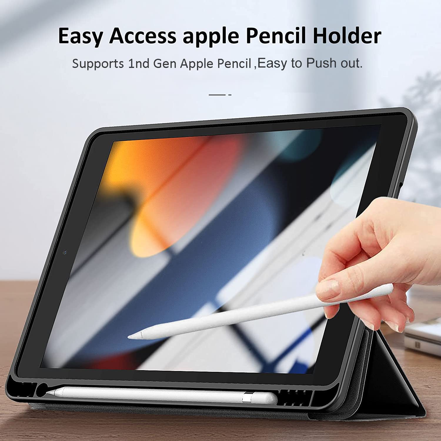 Gahwa iPad 10.2 inch Case 9th Generation 2021/ iPad 8th Generation 2020/ iPad 7th Generation 2019 Case, Full Body Protective Filio Smart case Cover with Wake/Sleep Feature(White)