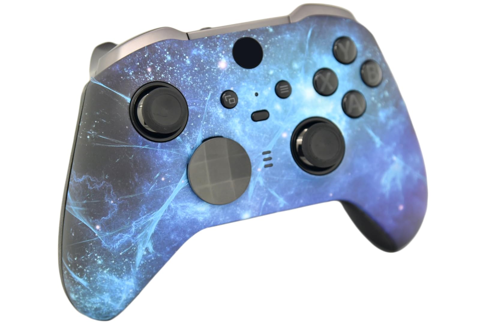 Elite Series 2 Custom Controller for Xbox One, Xbox Series X, and Xbox Series S (Blue & Black Fade W/Silver Splatter)