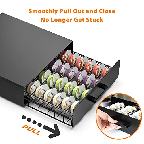 Storage Drawer for Bartesian Pods, ZECENN Cocktail Pod Holder for Bartesian Capsules Compatible with Bev by BLACK+DECKER Cocktail Machine, Hold 36 Pods, Countertop Organizer Bar Accessories- Black