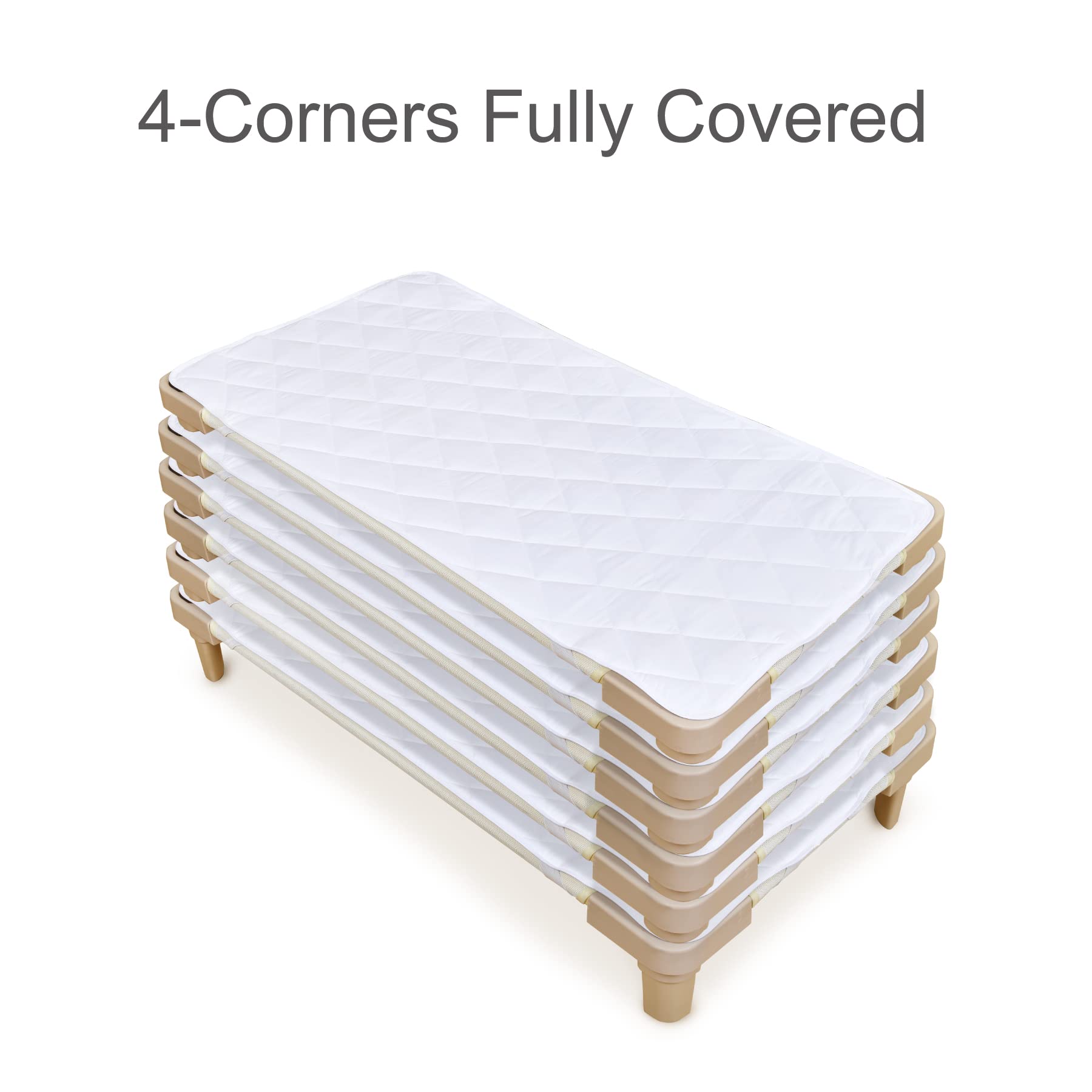 KRAND Cot Sheet for Stackable Daycare Cot in Preschool Nursery and Preschool Easy Assembly with 4 Elastic Band (1 Pack, 52" x 22")
