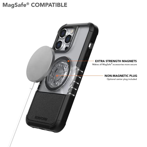 Rokform - iPhone 14 Pro Max MagSafe Compatible Crystal Case + Twist Lock Sport Ring Stand & Grip (RokLock Series)