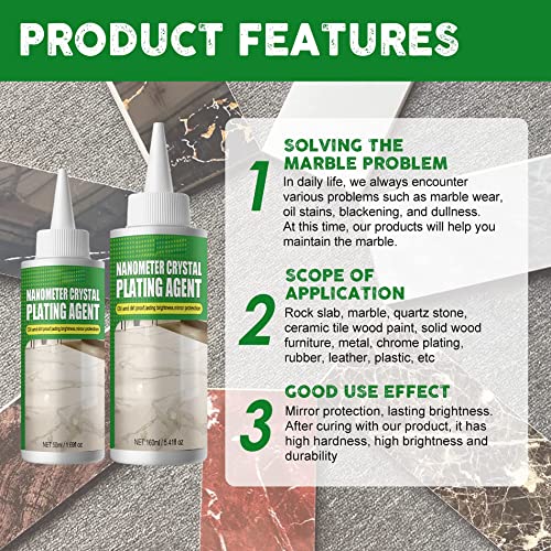 Nano Crystal Coating Agent for Tile &Furniture,Marble Nano Crystal-Plating Agent, Stone Crystal Plating Agent, Nano Crystal Plating Agent for Kitchen(50ml/3pcs)