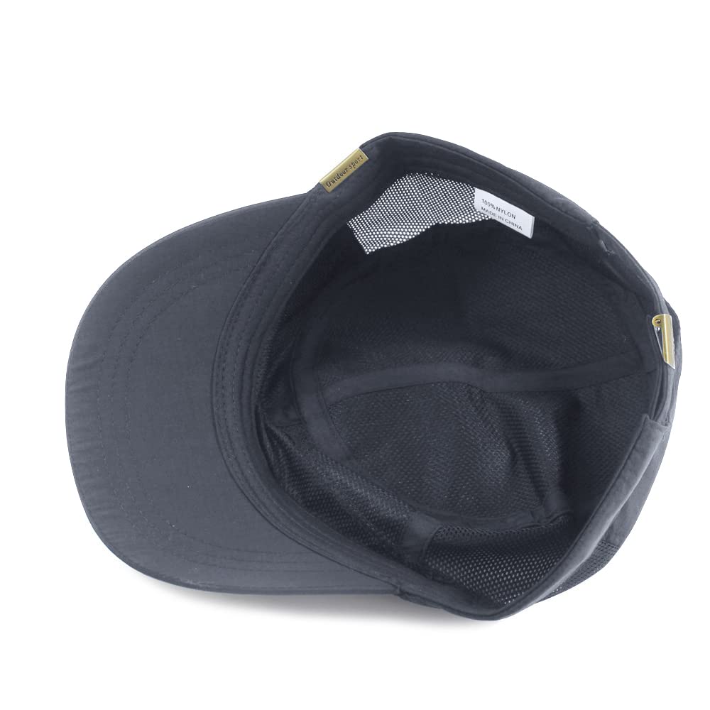 FASHIXD Mesh Military Cap Plus Size Hats for Men Summer XL Army Hats Quick Qry Short Bill Hat Cadet Cap (as1, Alpha, x_l, Dark Grey)
