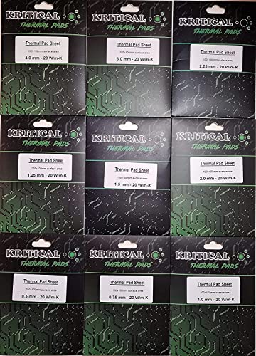 Kritical Thermal Pads - Extreme Conductivity (20 W/mK) - Designed specifically for GPU, CPU and Other microelectronic (2.25 mm)