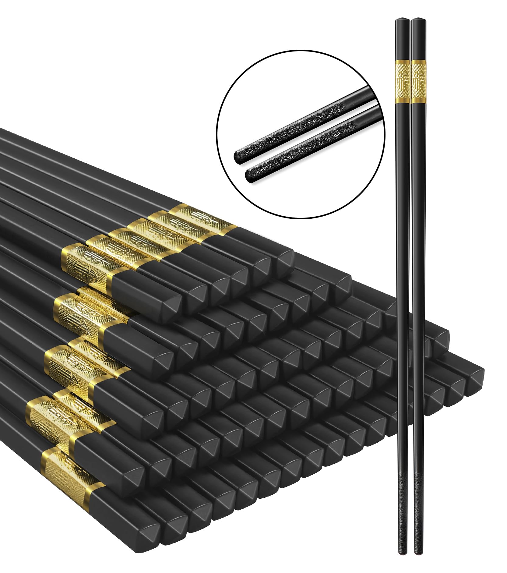LOROTOCO 100 Pairs Fiberglass Chopsticks | Reusable | Dishwasher Safe | Bulk | Adults | Commercial - ďź9.45inďź