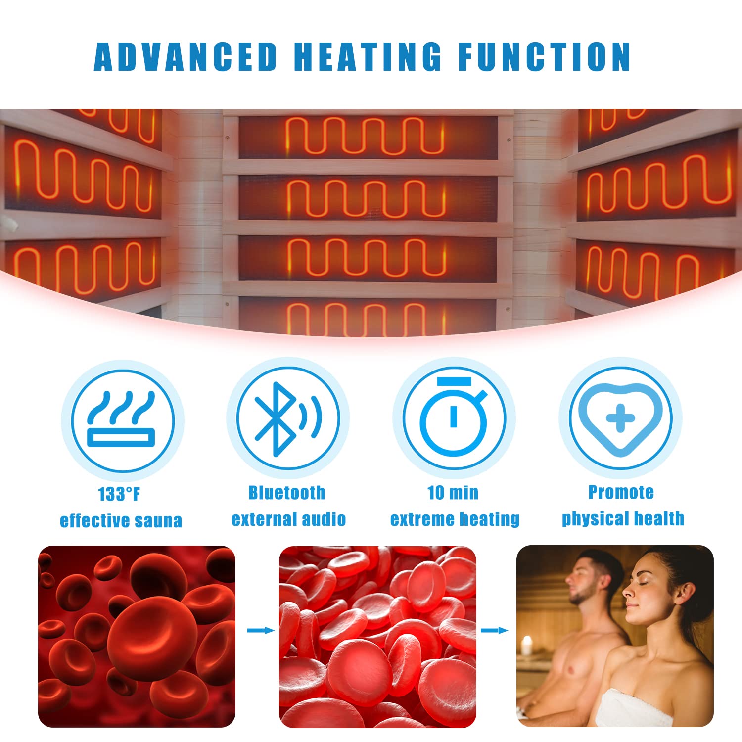 Low EMF Infrared Home Sauna,Personal Outdoor Indoor Heaters Saunas Wood Tiny Dry Barrel Snfared at Home Sauna Room Allwood for Men Women,Bluetooth ,LCD Display-Control,Canadian Hemlock