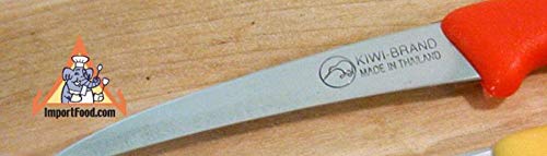 Pack 3 Kiwi Kom Kom Knife Fruit Carving Red Handle for Fruits and Vegetables Thai Carver Tool