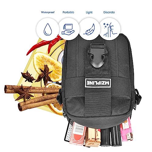 MZIPLINE Tactical Package-Smell Proof-Bag Crossbody Sling Shoulder Bags with Carbon Lining for Man (Black S)