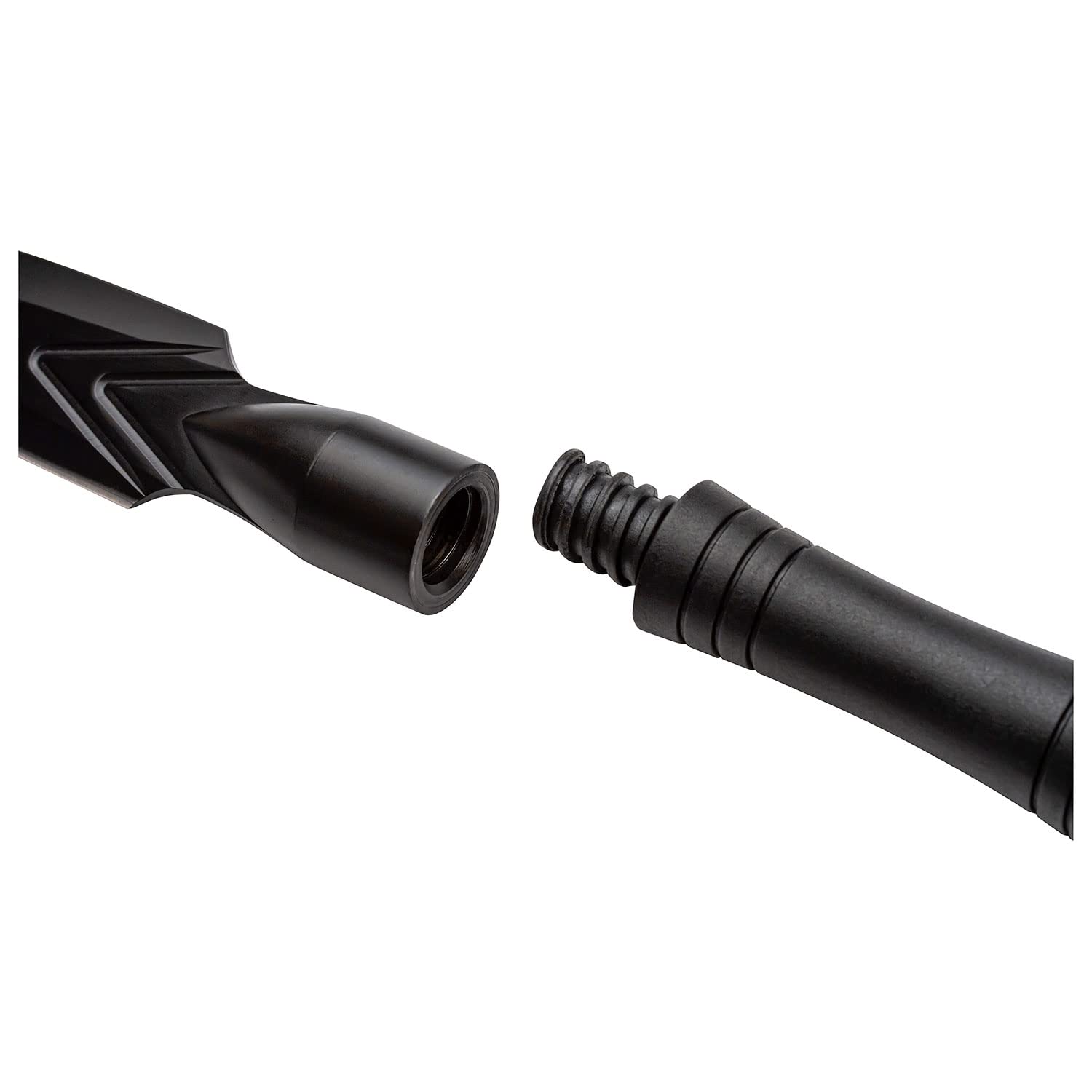 Elk Ridge - Outdoors - Spear – Spire, Black Fine Edge Spear Point Blade with Black Injection Molded Nylon Fiber Handle with Universal Thread for Broom Stick, Nylon Sheath– Spire, ER-SP002BK