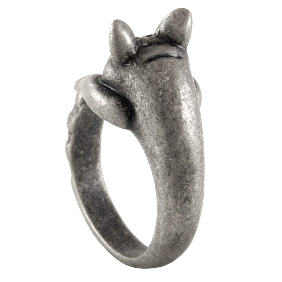 Ellenviva Raccoon Adjustable Animal Wrap Ring Vintage Silver Tone