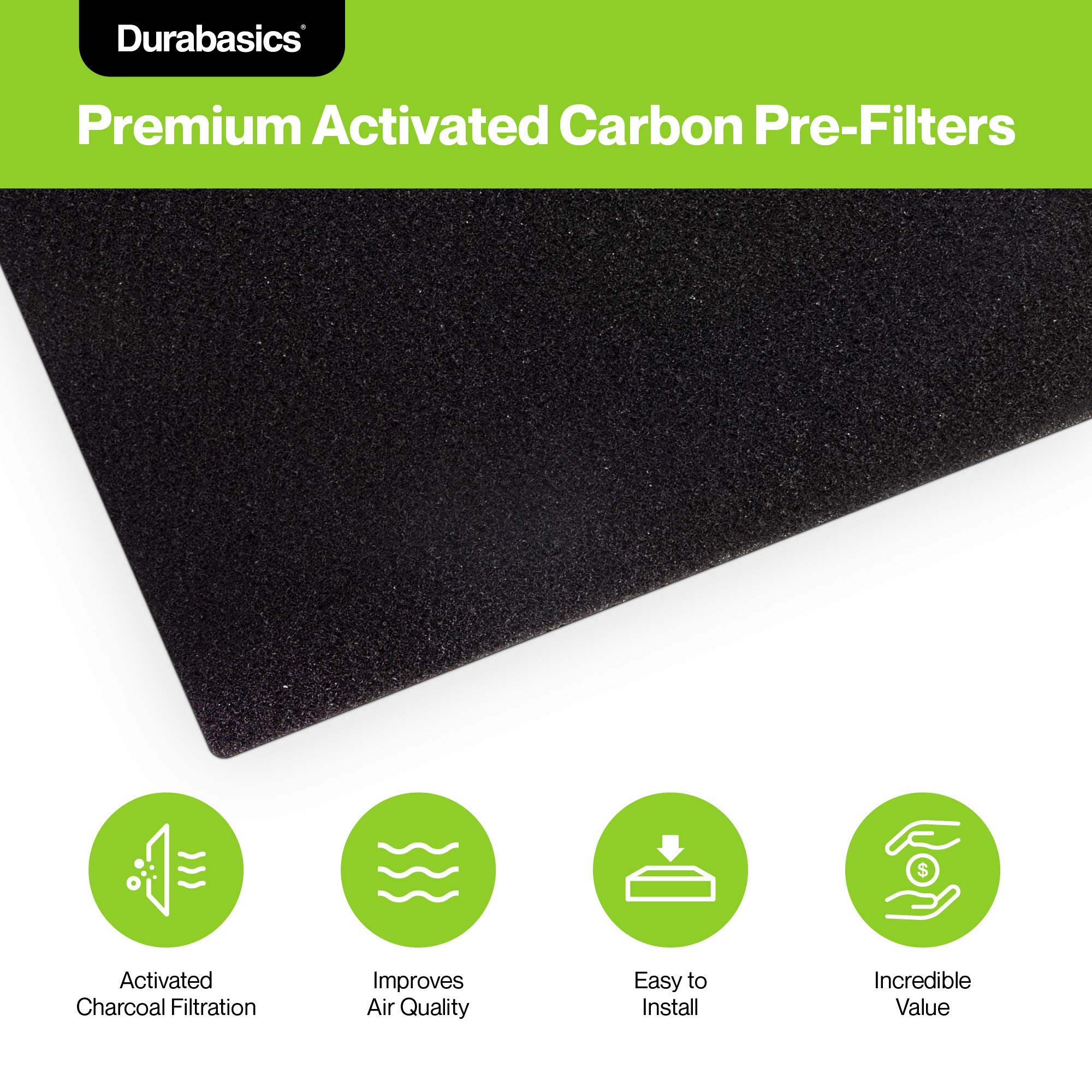 Durabasics 8 Pack Pre-Filters Compatible with Hamilton Beach True Air Filter Replacement for Hamilton Beach True Air Purifier | 8 Hamilton Beach Air Filter Replacements for Hamilton Beach Air Purifier
