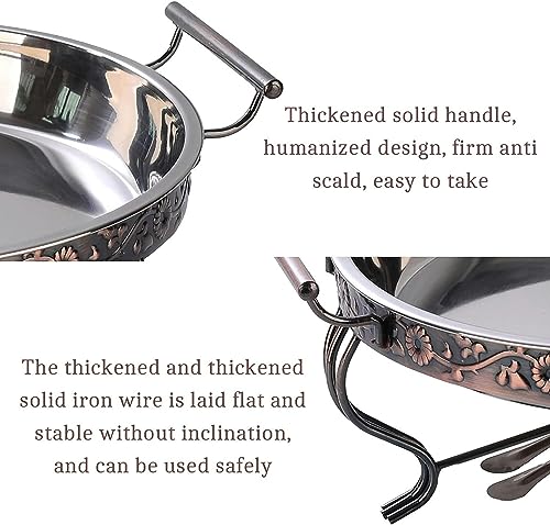 Stainless Steel Chafing Dish Alcohol Oven, Commercial Non Stick Grill Plate Barbecue Fondue Cookware, for Caterings Parties Buffet Server Warming Tray