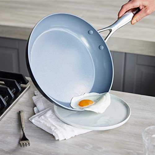 GreenPan Valencia Pro Hard Anodized Healthy Ceramic Nonstick 12" Wok, PFAS-Free, Induction, Dishwasher Safe, Oven Safe, Gray