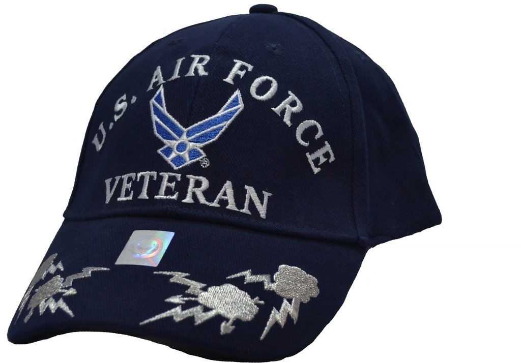 Eagle Emblems Men's Air Force Veteran with Lightning Embroidered Ball Cap