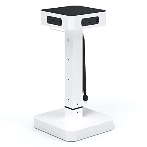 Luxor LuxPower Mobile AC and USB Charging Tower with 8 USB Charging Ports, 8 AC Outlets - White, 14" W x 14" D x 40" H